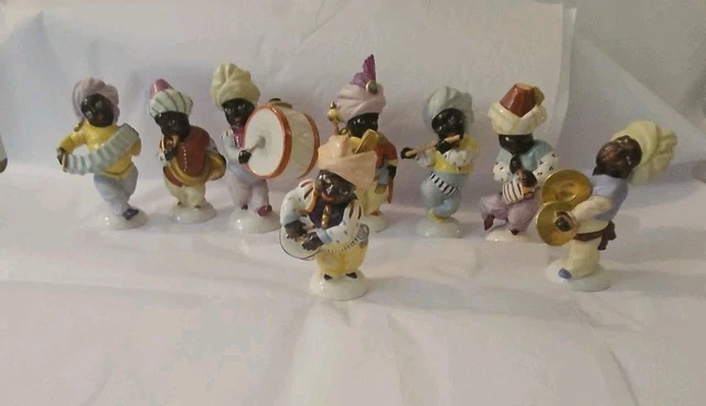 RARE 8 PIECE German Porcelain Musicians Band Porcelain Figurines ...