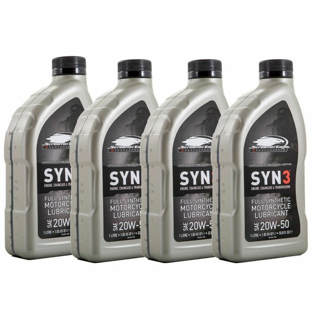 ORIGINAL HARLEY-DAVIDSON MOTORENÖL "SYN3" - 4x 1 Liter synthetisch ...