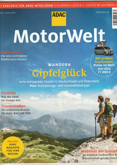 ADAC MOTORWELT - Ausgabe 3/2024/Herbst 2024, 86 Seiten, sehr guter Zustand EUR 1,10 - PicClick DE