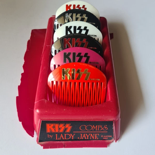 KISS MEMORABILIA- 1980 Lady Jane Kiss X6 Combs w/ Tray Vintage ...