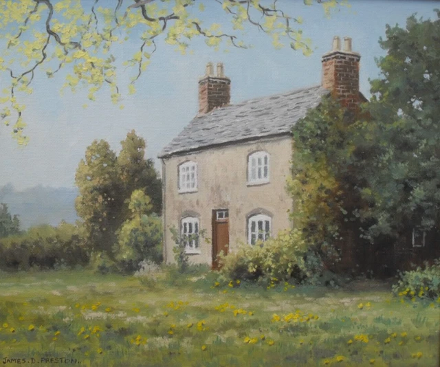 JAMES PRESTON - Original Impressionist Oil Painting - Rural Cottage. £ ...