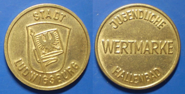 GERMANY STADT LUDWIGSBURG WERTMARKE JUGENLICHE HALLENBAD Token coin ...