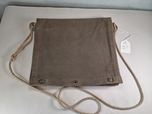 ORIGINAL VINTAGE SWEDISH Army NCO Surplus Canvas Map Document Case/Bag ...