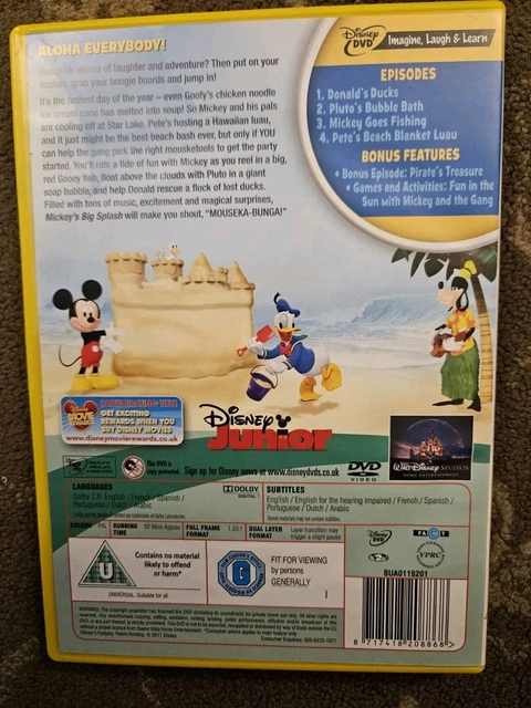 Mickey Mouse Clubhouse Mickey S Big Splash Dvd Disney 7 99 Picclick Uk