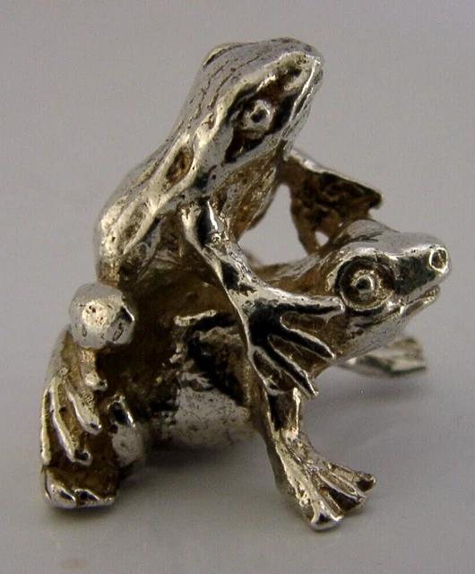 ENGLISH CAST STERLING Silver Miniature Frogs Figure 1988 Animal £64.00 ...