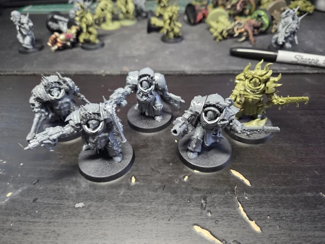 WARHAMMER 40K DEATH Guard Blightlord Terminators x 5 built unprimed ...