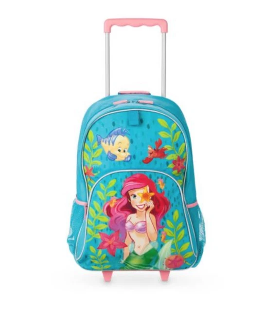 DISNEY STORE OFFICIAL Ariel Little Mermaid Rolling Trolley Backpack New ...