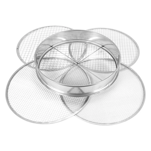 GARTEN-POTTING MESH-SIEB-SIEBPFANNE - Edelstahl-Mix-Bodenfilter 4-Sieb ...