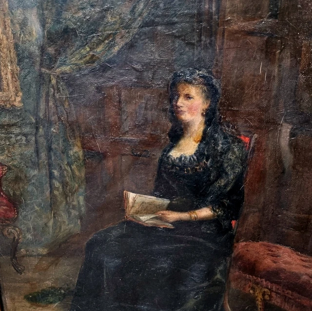 ANTIQUE 19TH CENTURY Signed Portrait Circle Of Alfred Walter Bayes ...