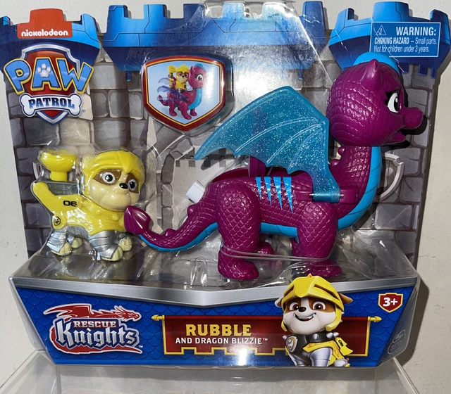 PAW PATROL RESCUE Knights Rubble & Dragon Blizzie Children's Toy Action ...
