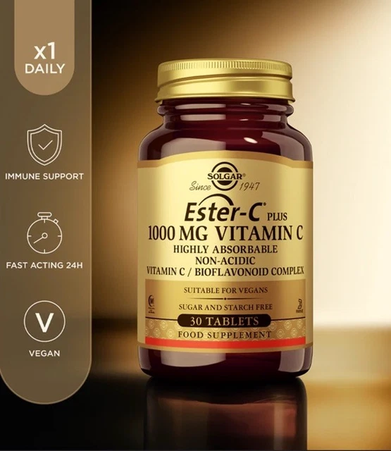 SOLGAR ESTER-C PLUS Vitamin C Supplement 1000mg, 90 Tablets £21.52 ...