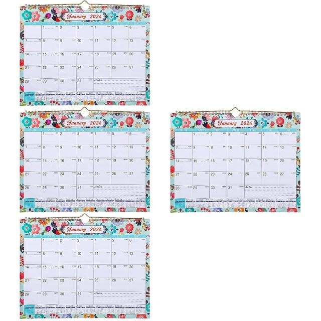 4 PACK CALENDRIER 2024 Perpétuel De Planification Murale Usage ...
