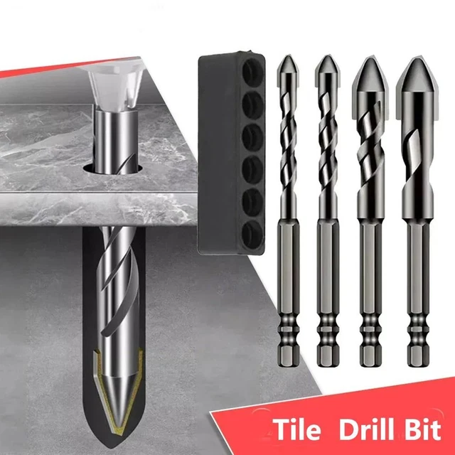 HEX TRIANGLE TILE Drill Set Hole Opener Tile Drill Bit Eccentric Drill ...