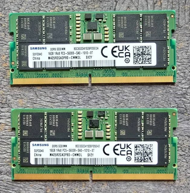 SAMSUNG 32GB 2X 16Gb DDR5 5600MHz PC5-44800 M425R2GA3PB0-CWM Ram ...