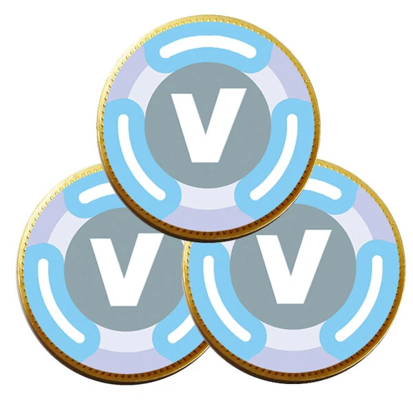 V BUCKS INSPIRED Logo Chocolate Coin Stickers Birthday Party Bags Games ...
