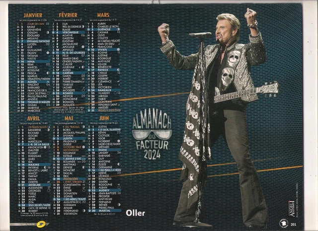 JOHNNY HALLYDAY CALENDRIER 2024 des PTT EUR 10,00 - PicClick FR