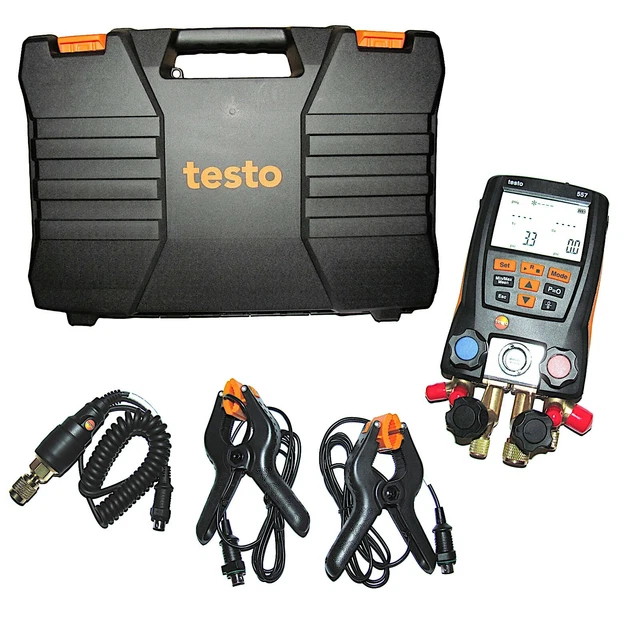 TESTO 557 DIGITAL Refrigeration Manifold Set - Sight Glass & Bluetooth ...