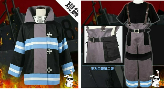 ANIME FIRE FORCE Fire Brigade Uniform Shinra Kusakabe Outfits Cosplay ...