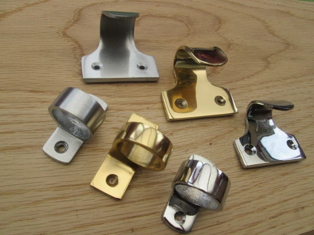 SOLID BRASS VICTORIAN Vintage Old Style Window Sash Fittings Handles £4 ...