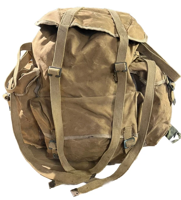 BRITISH ARMY WW2 Backpack Bergen Bag Canvas Commando Late Old Military ...