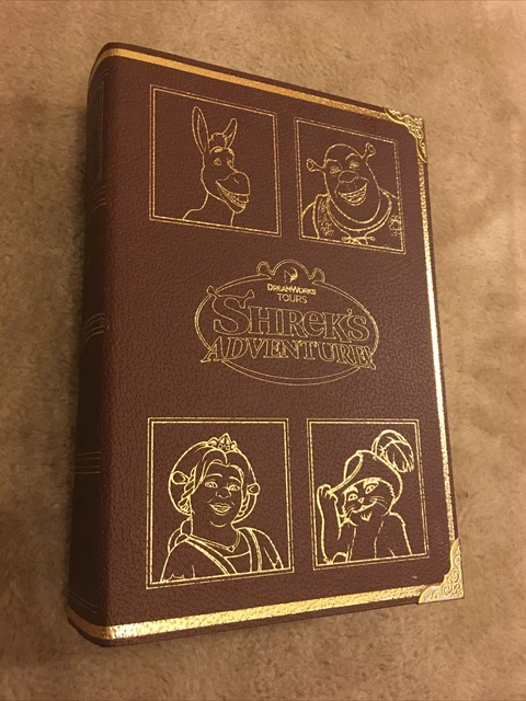 SHREK’S ADVENTURE LEATHER Blank Book Journal Gold Dreamworks Tours ...