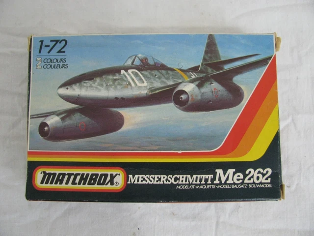MATCHBOX 2-COLOR 1/72 Scale Messerschmitt Me262 Model Airplane Kit #PK ...
