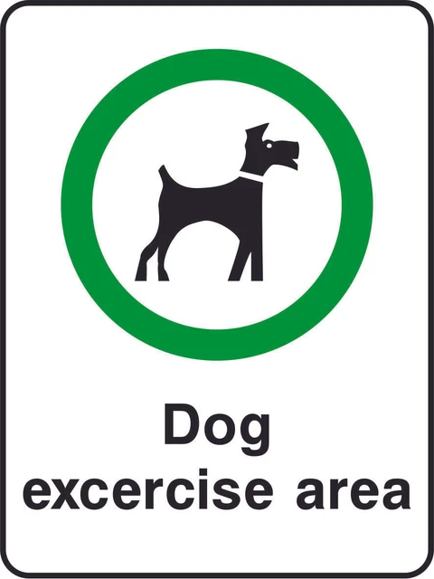 DOG EXERCISE AREA Sign Sticker Caution Warning Hazard [V6PLAY0025] £3. ...