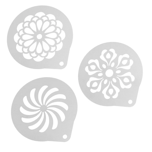 3 PCS LATTE Art Template Cappuccino Design Stencils Coffee Drawing Tool ...