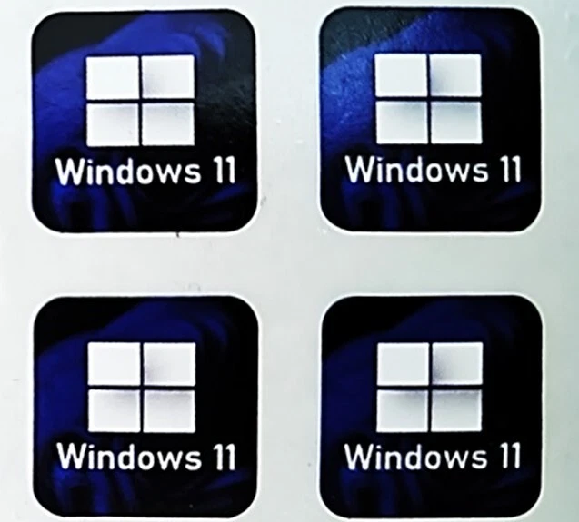 4X QUALITY WINDOWS 11 LOGO STICKER BADGE DECAL GLOSY (20mmx20mm) PC ...