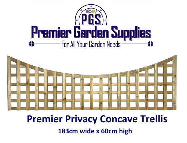 NEW 6X2 HEAVY Privacy Concave Dome Trellis Fence Topper Lattice Wood ...