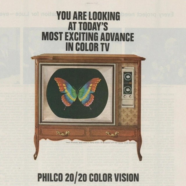 1965 PHILCO COLOR TV 20/20 Color Vision Most Exciting Advance Vintage ...