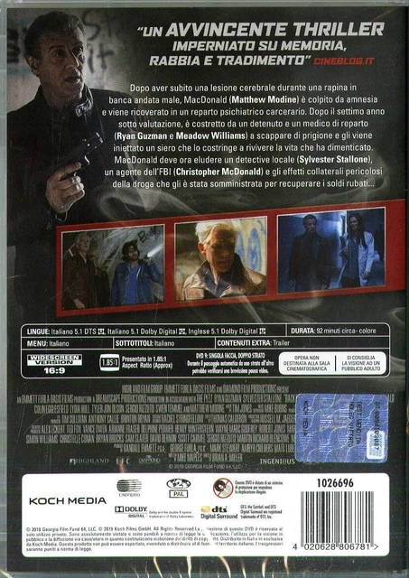 BACKTRACE (DVD) SYLVESTER Stallone Ryan Guzman Matthew Modine Colin ...