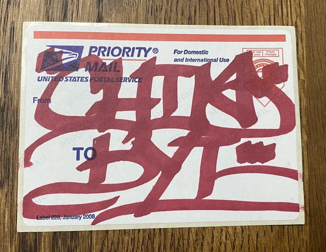 CHINO BYI SIGNED hand drawn USPS Sticker Urban Graffiti £41.25 ...