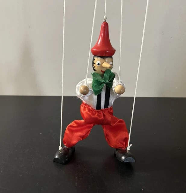 VINTAGE WOODEN STRING Pinocchio Marionette Puppet 10" Tall Good Used ...