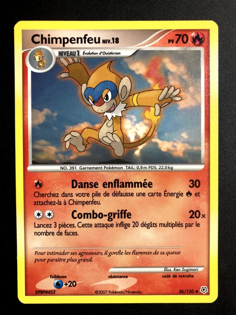 CARTE POKÉMON CHIMPENFEU 56/130 Diamant & Perle FR (port groupé) EUR 1 ...
