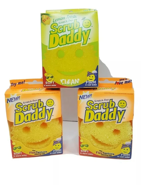 THE ORIGINAL SCRUB Daddy Smiley Face Scrubber Scrubbing Sponge 3 pack ...