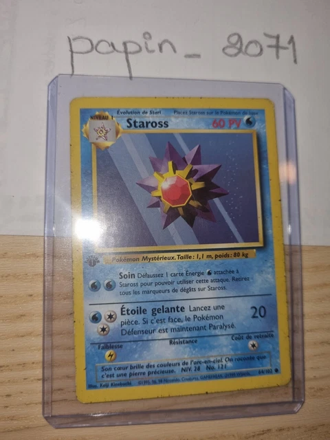 CARTE POKÉMON STAROSS 64/102 Set de Base Edition 1 FR Wizards Avec Sleeve EUR 12,00 - PicClick FR