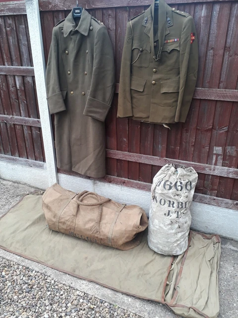 WW2 BRITISH ARMY Royal Engineers Uniform, Coat & Kit Bags Capt J.t ...