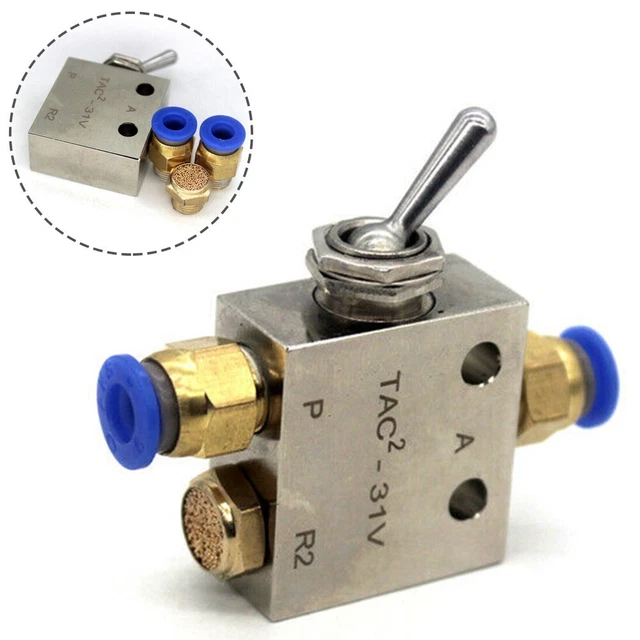 TAC231V PNEUMATIC VALVE 2 Position 3 Way Toggle Valve with 6mm ...