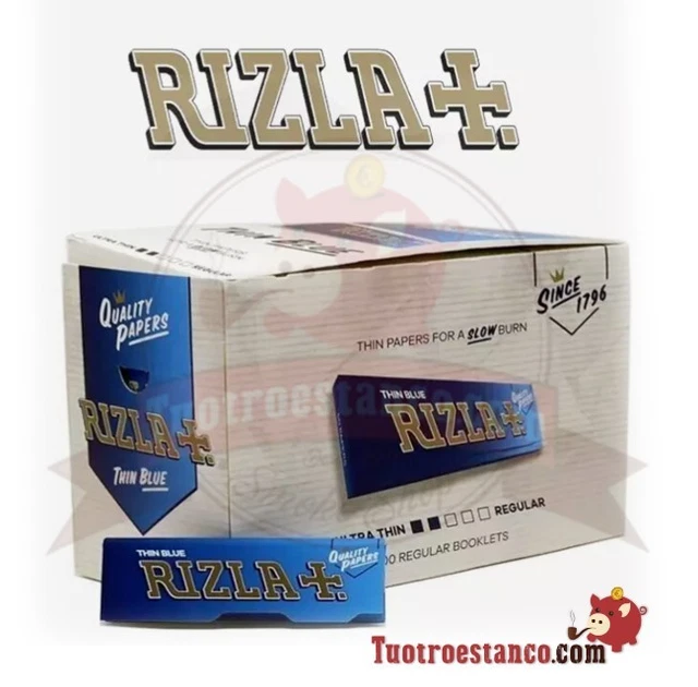 CARTINE RIZLA BLU Corte Singole Blue Regular - Rolling paper, Total 100 ...