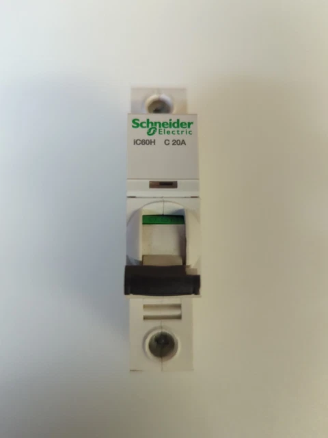 SCHNEIDER 20 AMP CURVE C 10kA MCB CIRCUIT BREAKER A9F54120 IC60H £6.75 - PicClick UK
