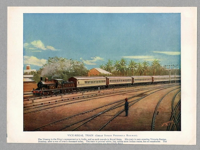 VINTAGE PRINT VICE Regal Train Great Indian Peninsula Railway 1917 ...