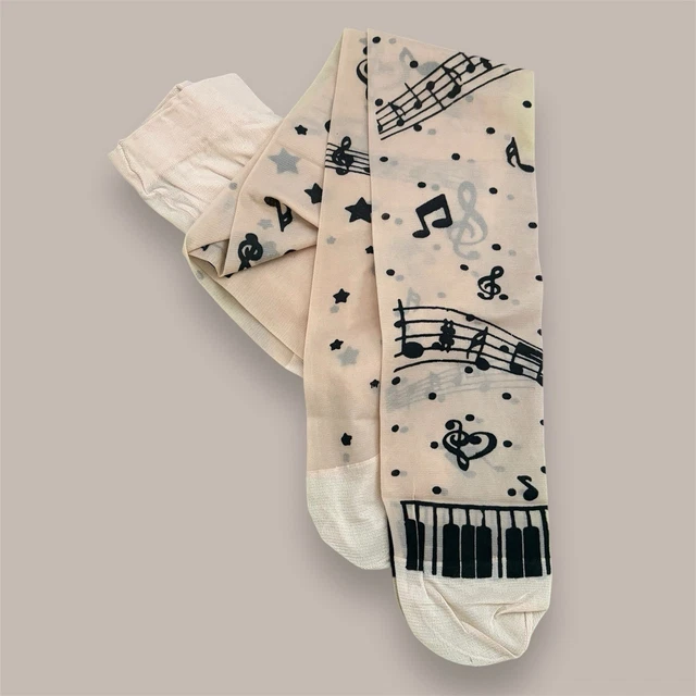 SKIN TONE BEIGE musical note 🎵 tights stockings (Brand new) $14.00 ...