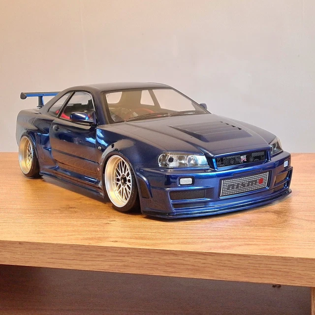 TAMIYA 51246 NISSAN Skyline GT-R (R34) Bodyset Custom Metallic Blau 32 34 NEU EUR 93,73 ...