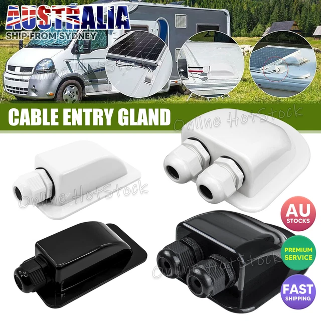 CARAVAN SOLAR CAR Junction Box Camper Roof Wire Cable Entry Gland Box ...
