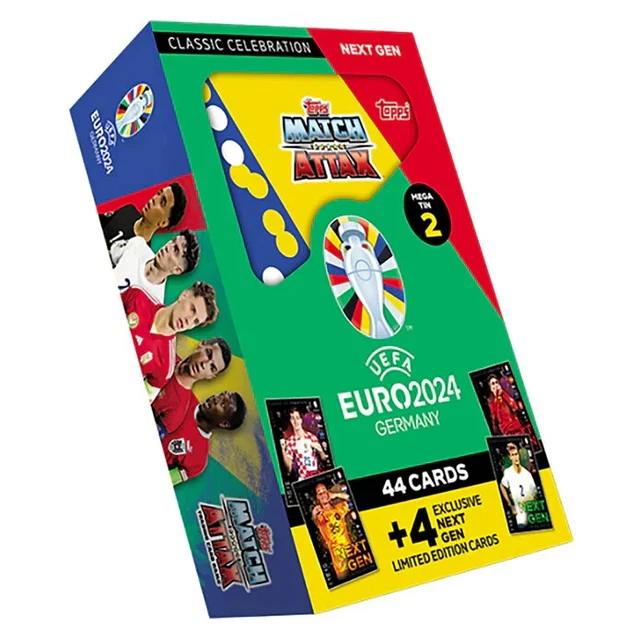 TOPPS OFFICIAL EURO 2024 Match Attax - Mega Tin 2 NEXT GEN 44 Cards 4 ...