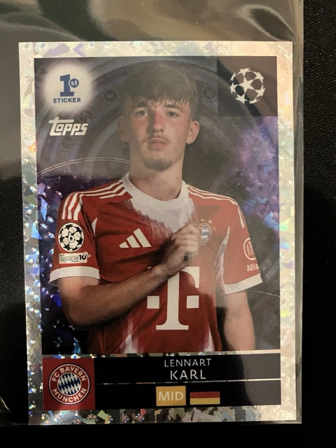 2025-26 TOPPS UEFA Champions League 291 Lennart Karl 1st Sticker Rookie ...