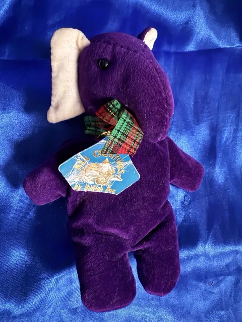 BULLION BOX All Creatures Purple Elephant Plush Soft Toy Beanie 7 ...