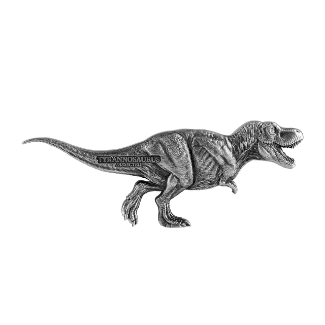 TYRANNOSAURUS DISSECTED T REX Jurassic 3 Oz Silver Coin 15000 Francs ...