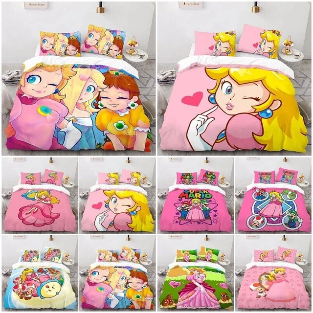 DUVET COVER CARTOON Bedding Set Princess Peach Super Mario Bros. Movie ...